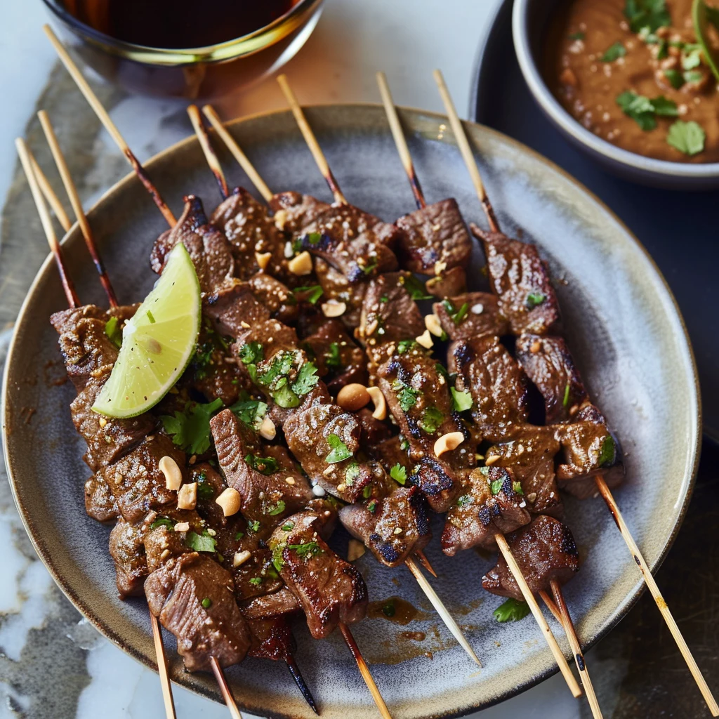 Beef Satay with Peanut Sauce