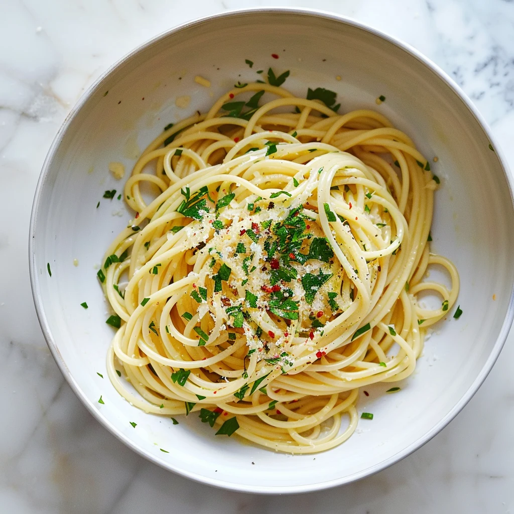 Spaghetti Aglio e Olio with Parmesan