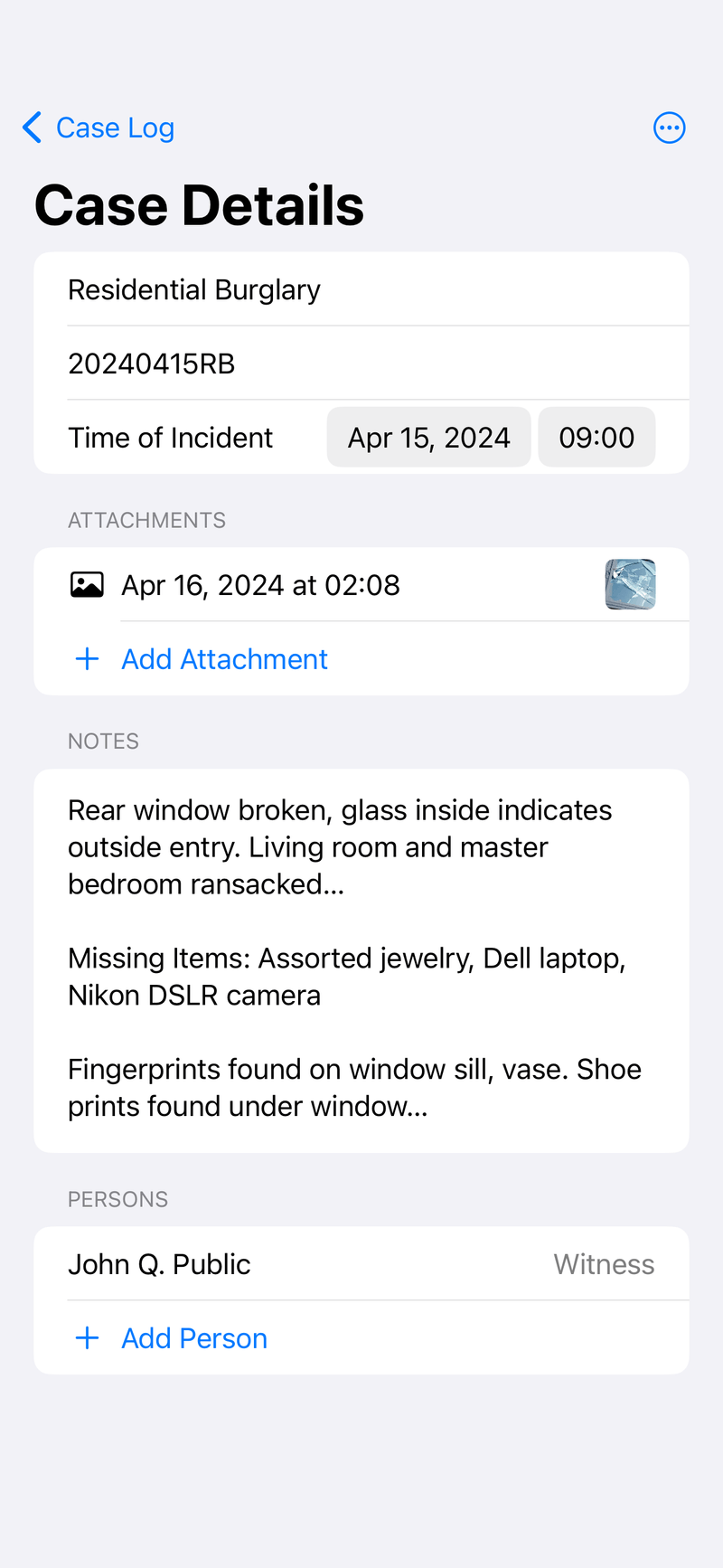 Caseify - Police Report Log