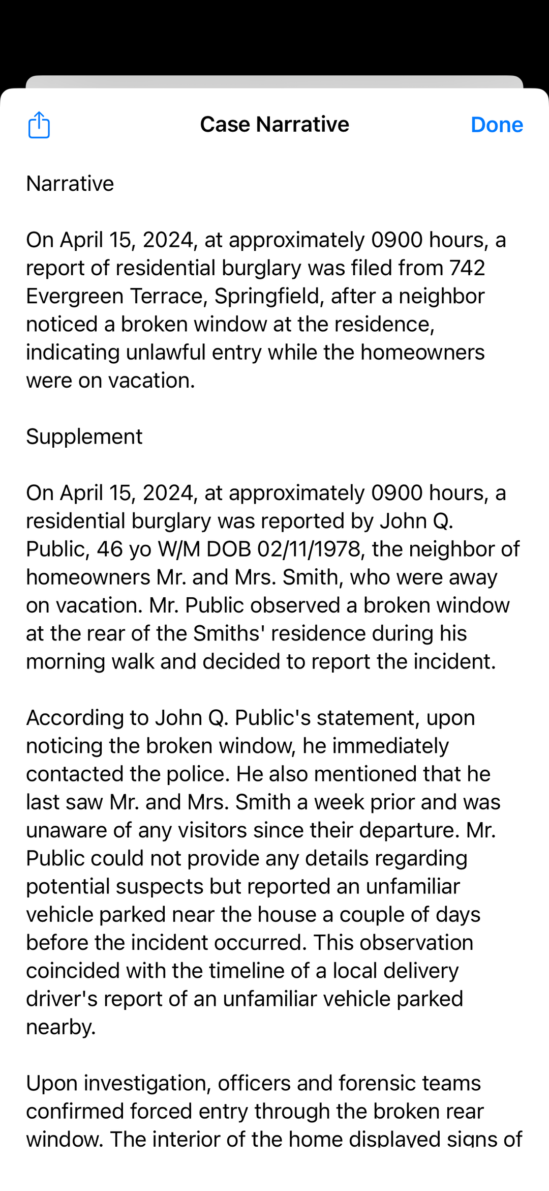 Caseify - Police Report Log