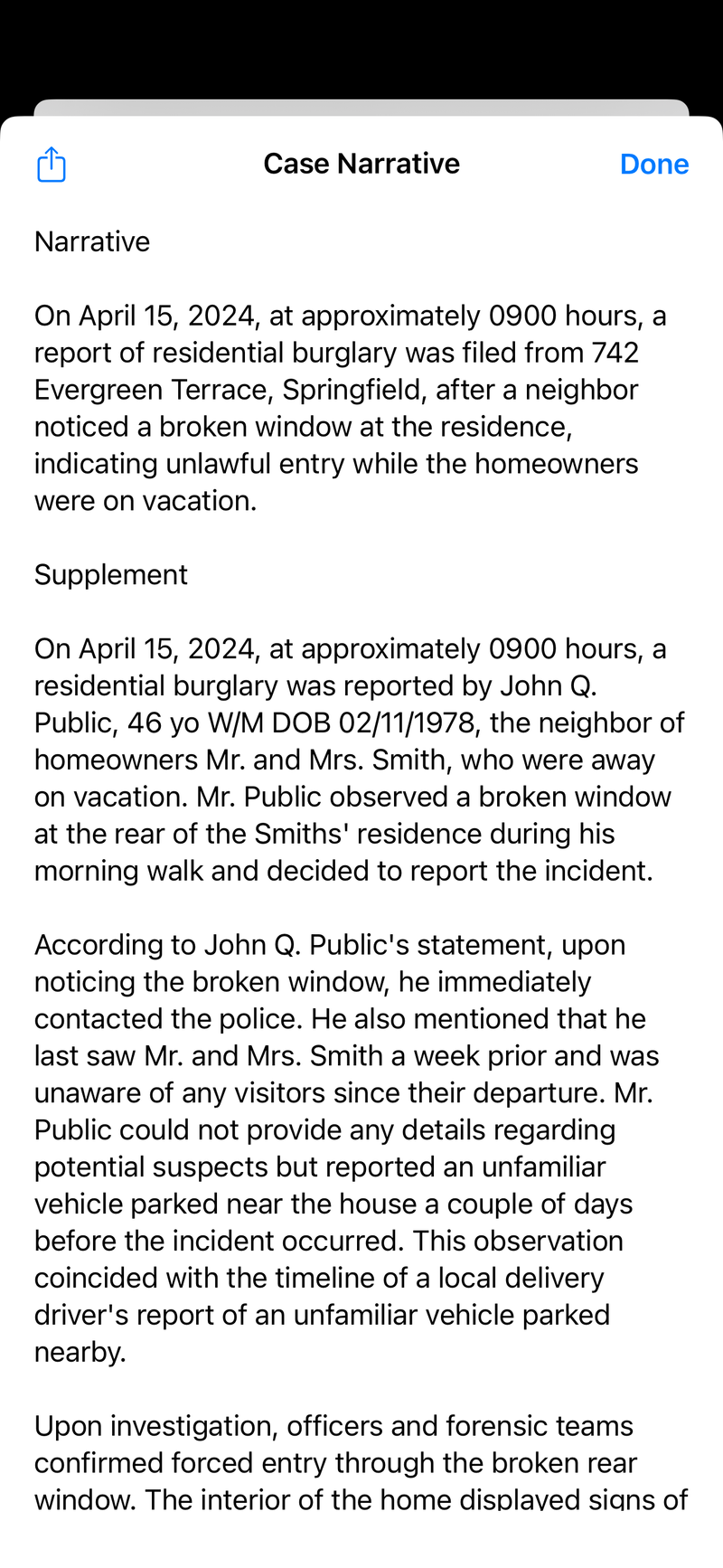 Caseify - Police Report Log