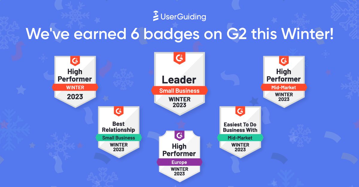 G2 Winter 2023: UserGuiding earned 6 Badges (and more!)