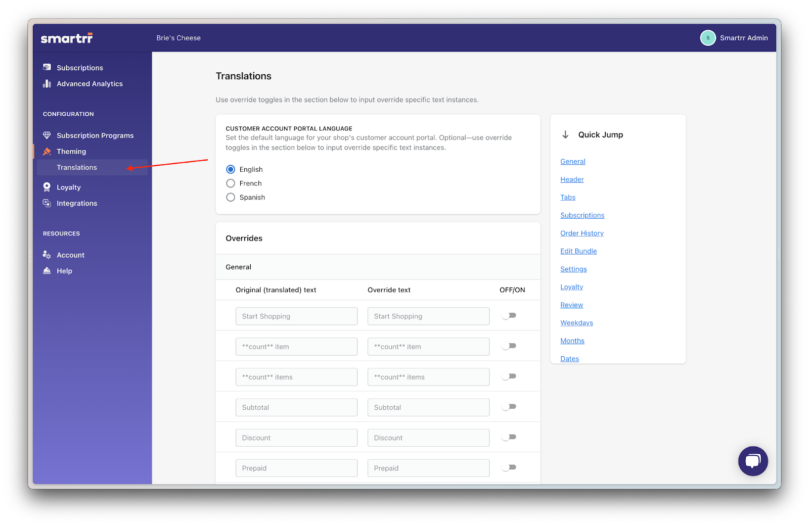 Translation Overrides