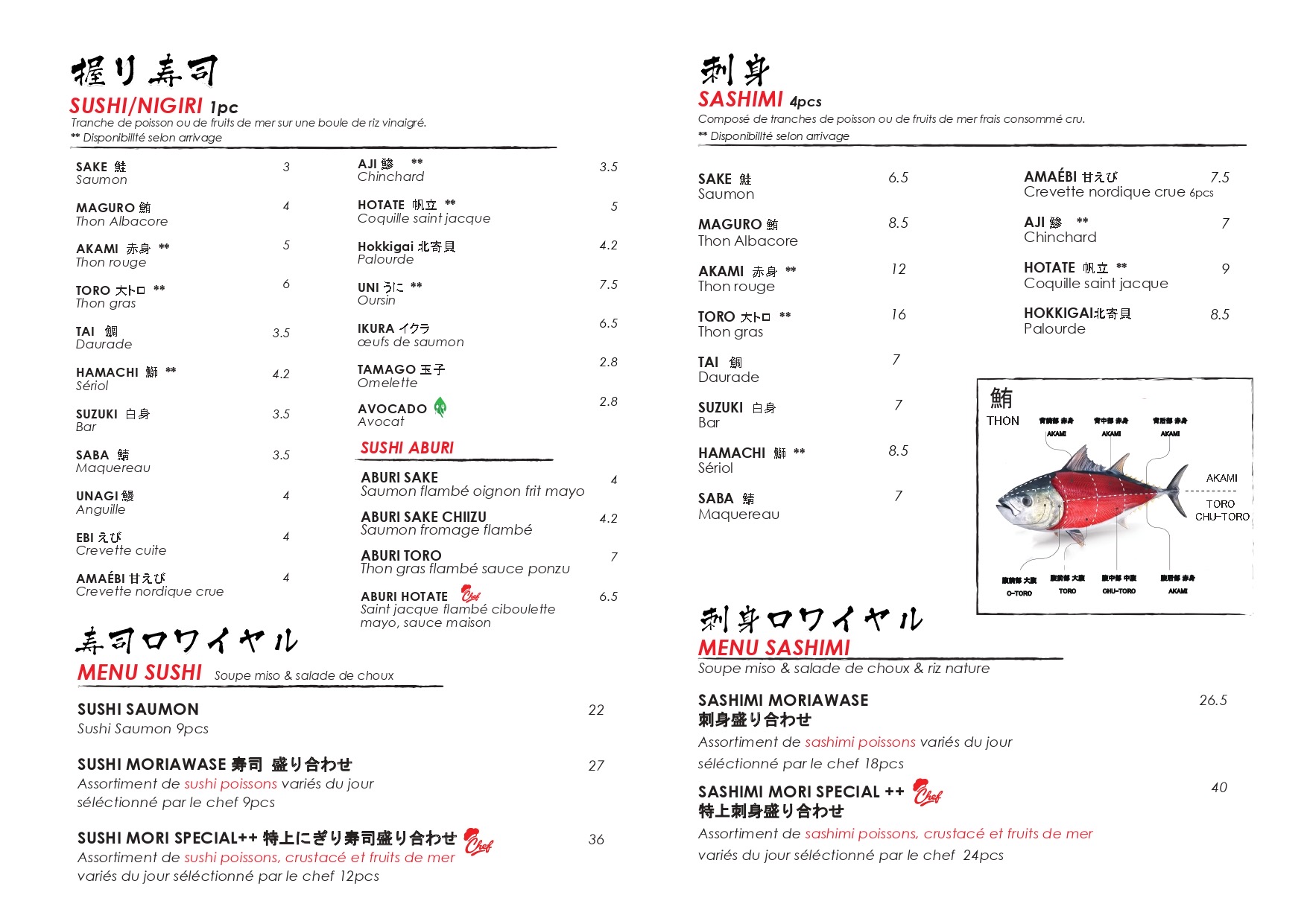 Menu Kanpai
