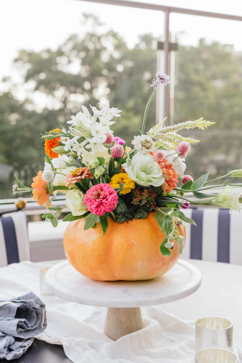 How to Make a Pumpkin Flower Arrangement | Ruff Details Blog