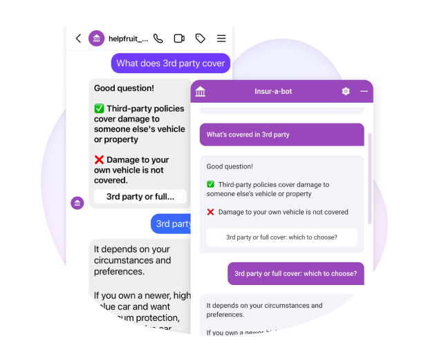 Helpfruit | Chatbots, help pages and live chat | Free 30 day trial
