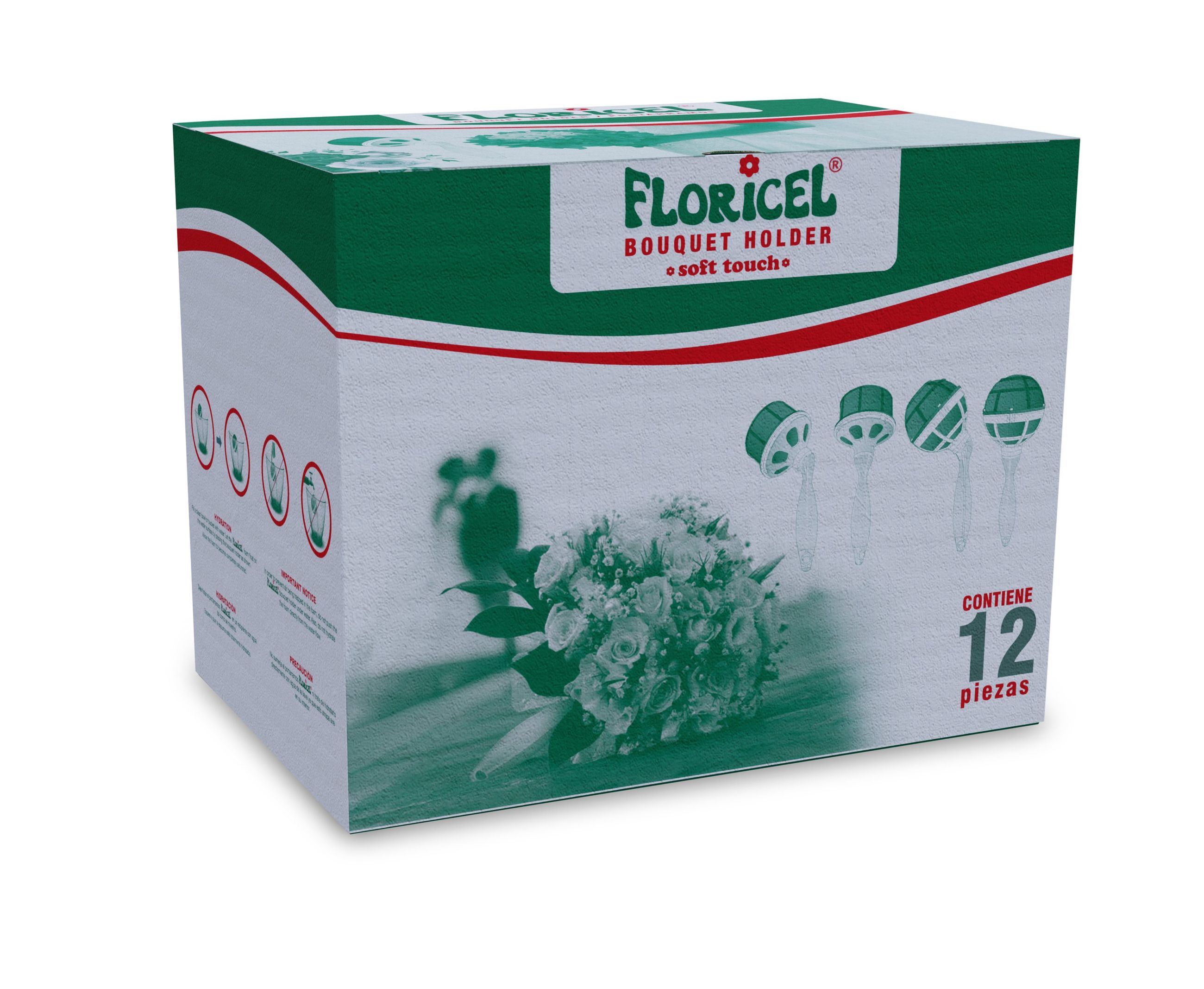 Portarramos Cilíndrico Mango Recto 12 piezas - Floricel