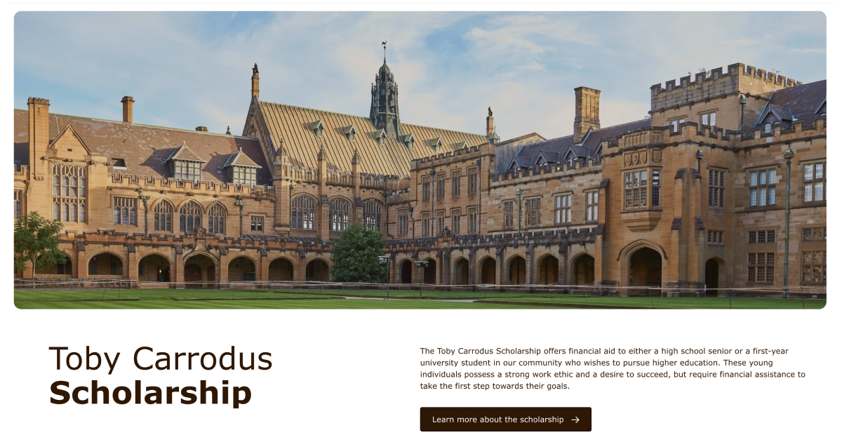 Toby Carrodus Scholarship