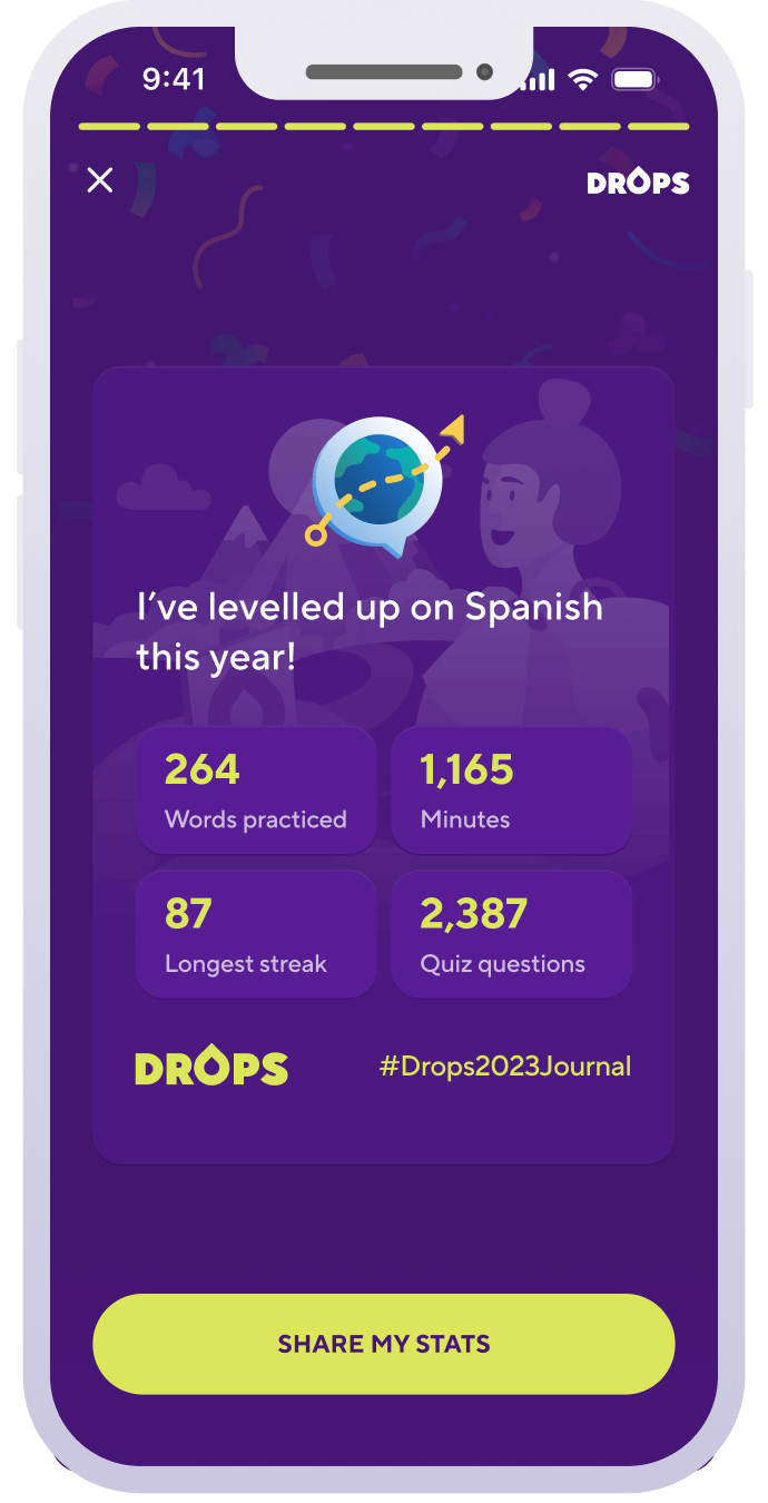 Drops Journal: Your Language Learning Stats 2023
