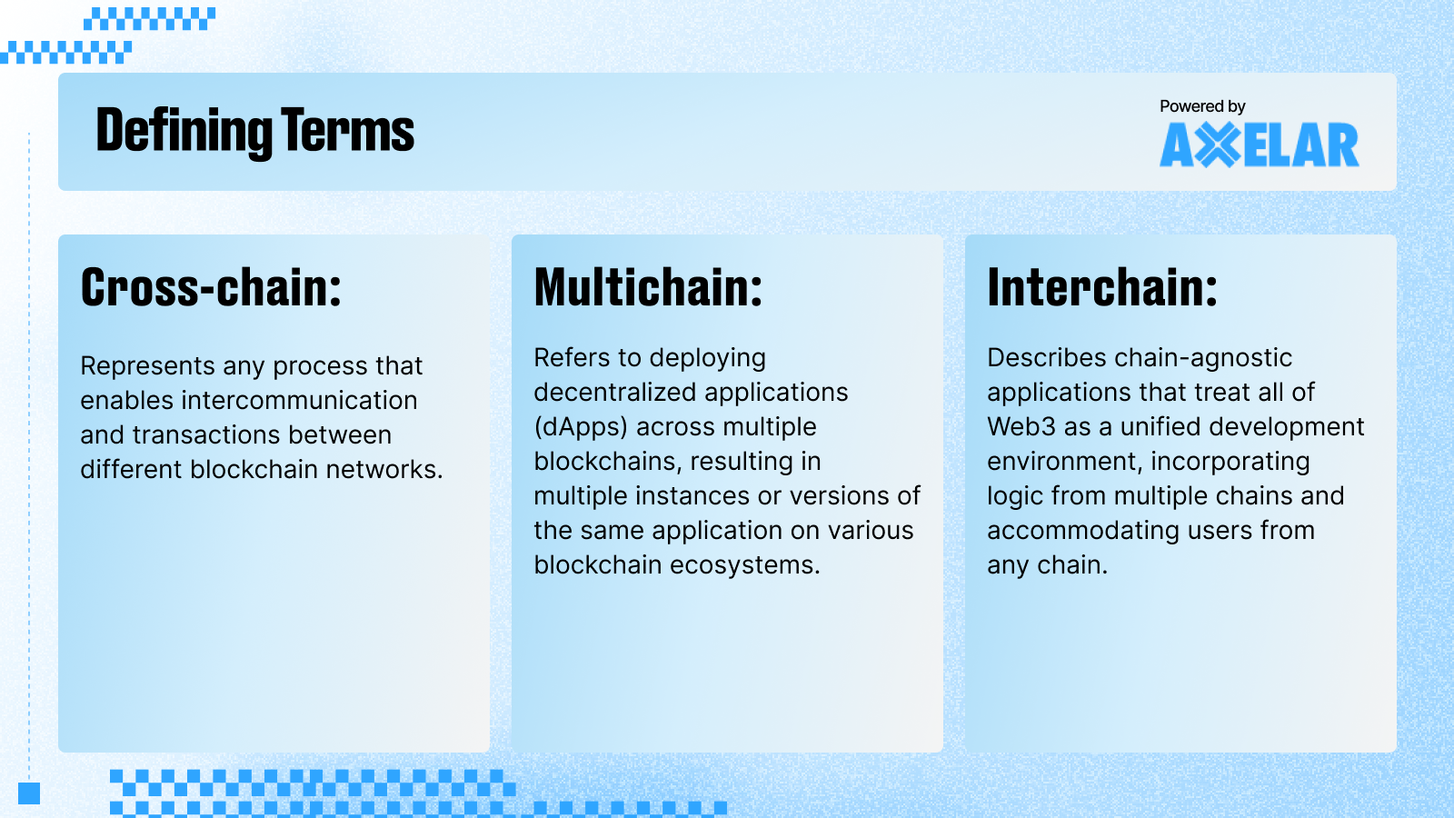 Concepts for a 'Web3' Future: Defining Cross-Chain, Multichain and Interchain | Axelar Blog
