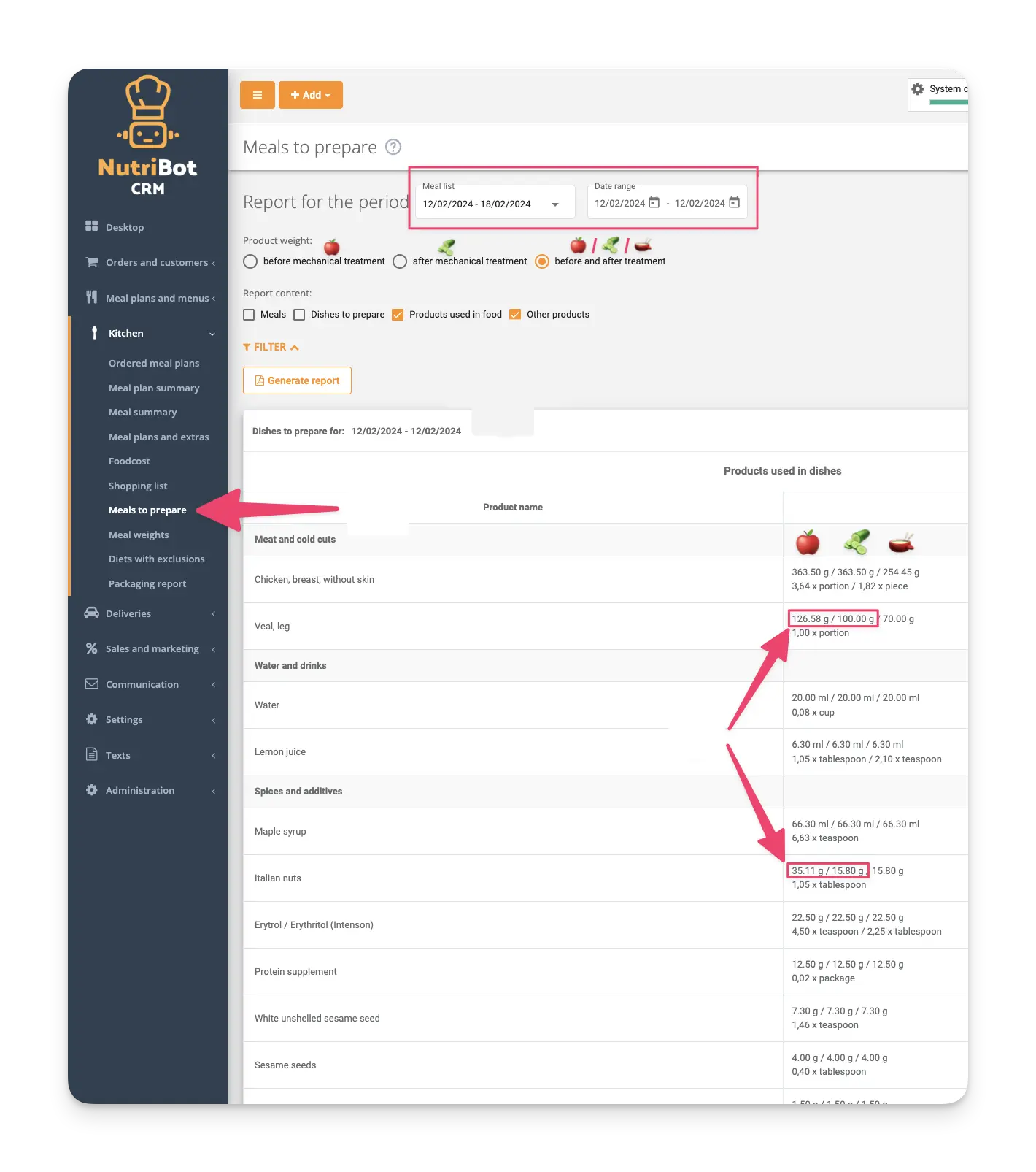 NutriBot: ERP software for Meal Prep Company