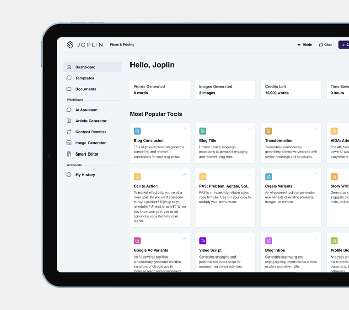 Joplin AI: Streamline Content Creation for Business Growth