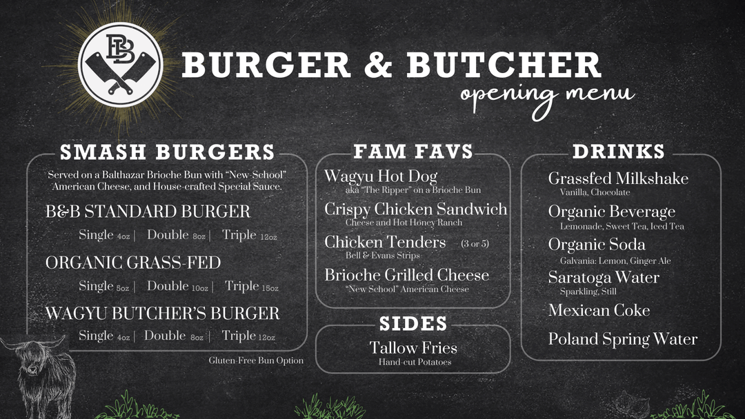 Burger & Butcher Menu