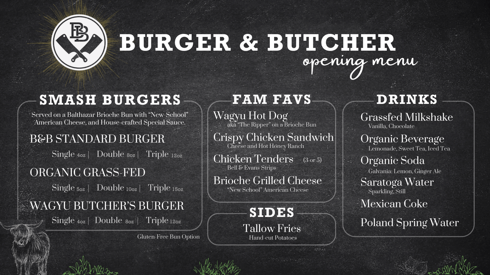Burger & Butcher Menu