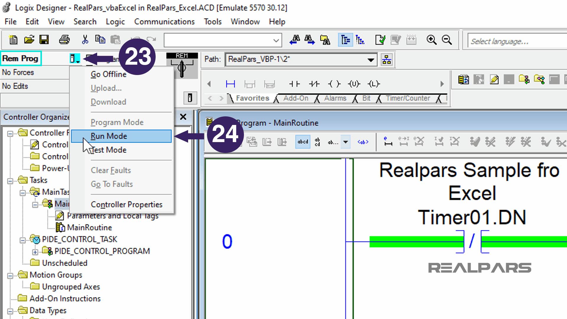 How to Configure Excel READ Communication from PLC (DDE) - RealPars