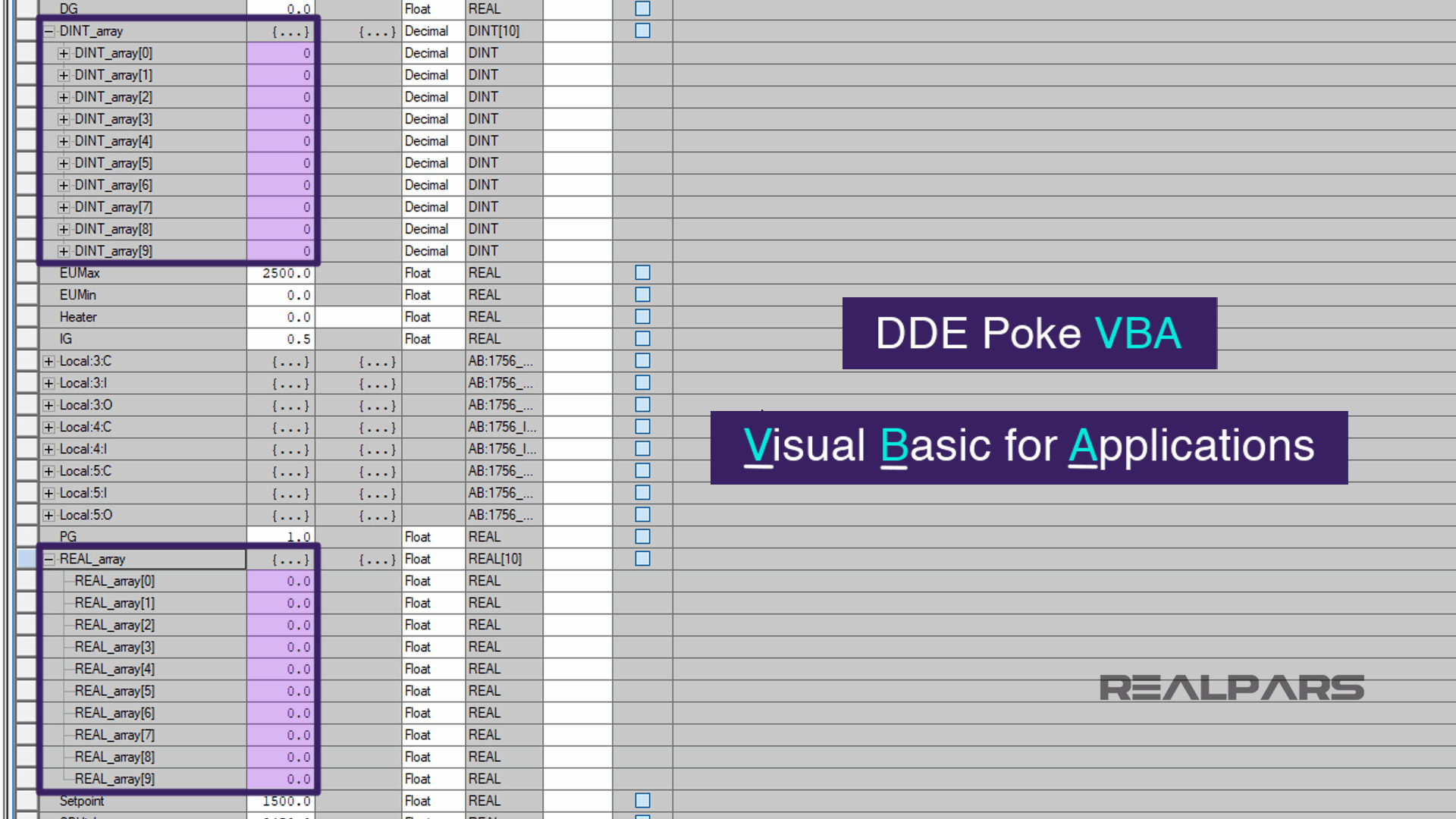 How to Configure Excel WRITE Communication to PLC (VBA) - RealPars