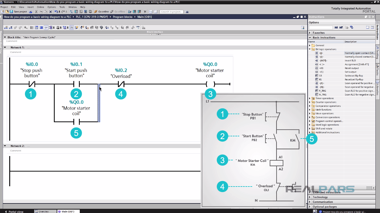 How to Convert a Basic Wiring Diagram to a PLC Program - RealPars
