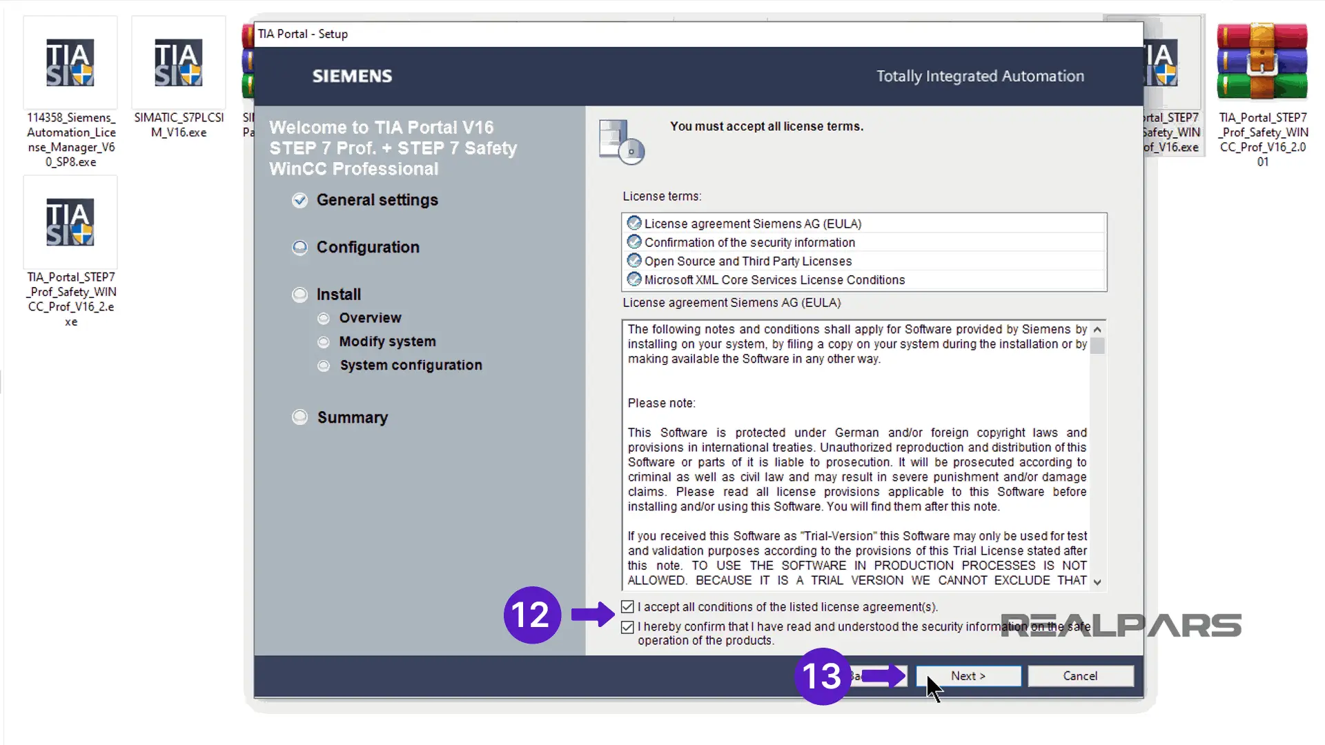 How to install TIA-Portal V16 - RealPars