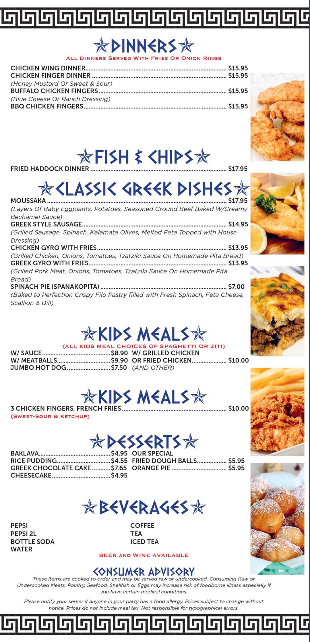 Papa's Pizza & Roast Beef | Menu | Serving diverse menu