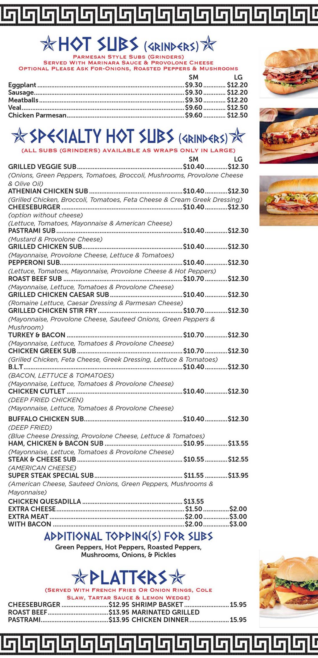 Papa's Pizza & Roast Beef | Menu | Serving diverse menu