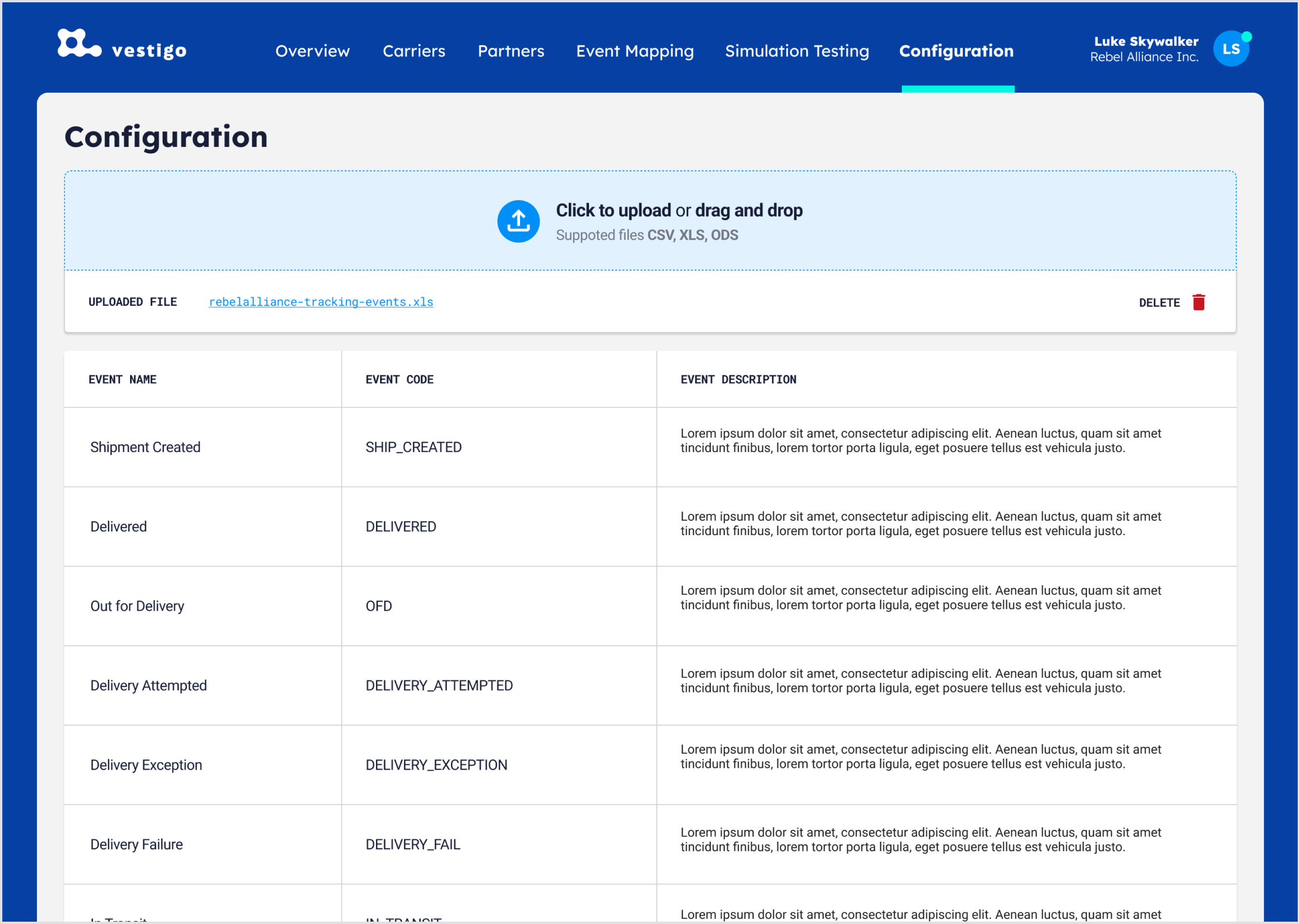 Vestigo | Parcel Tracking Enablement for Shippers, Carriers and 3rd Parties