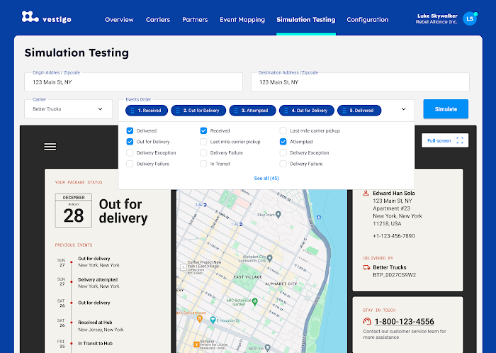 Vestigo | Parcel Tracking Enablement for Shippers, Carriers and 3rd Parties