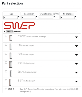SWEP heat exchangers in Hysopt Software | Blog - Hysopt