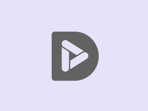 Purple Letter D Arrow Geometric Logo Example Dashworks