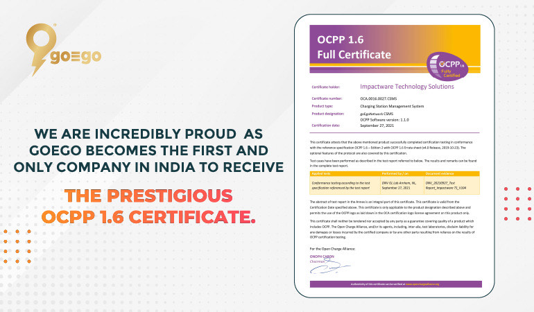 goEgoNetwork Completes OCPP certification - goEgo by Impactware