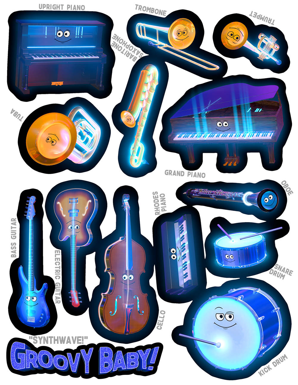 "Synthwave!" Sticker Sheet