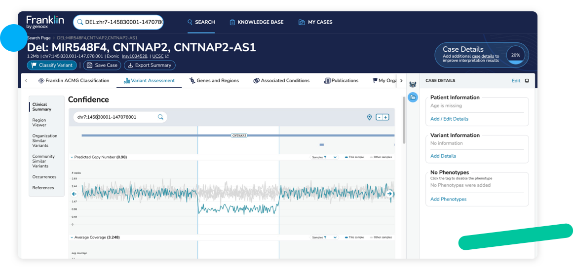 Franklin for Whole Genome Sequencing (WGS)