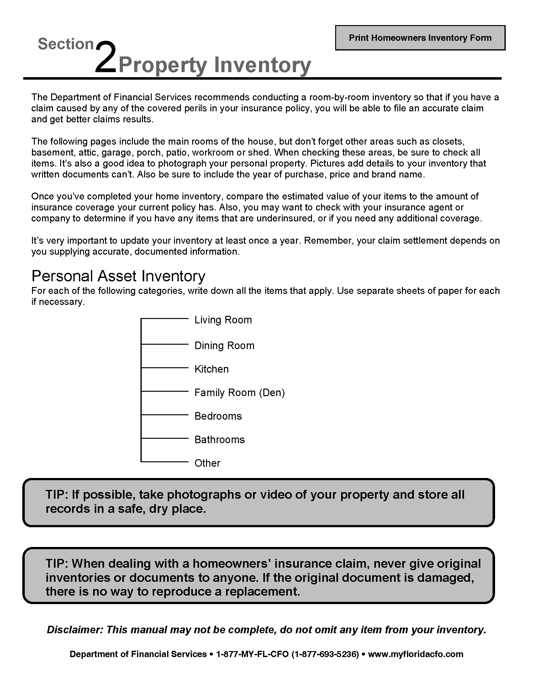 Home Inventory Checklist - Olympus Insurance