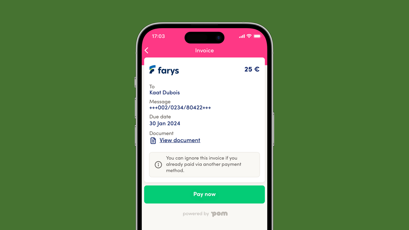 Facturen rechtstreeks bezorgen in de Payconiq by Bancontact-app ...