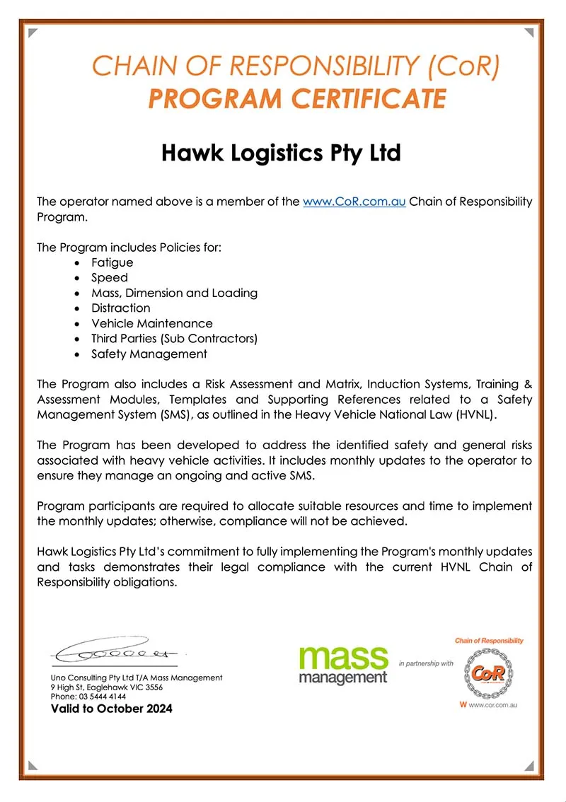 Safety – Hawk Logistics