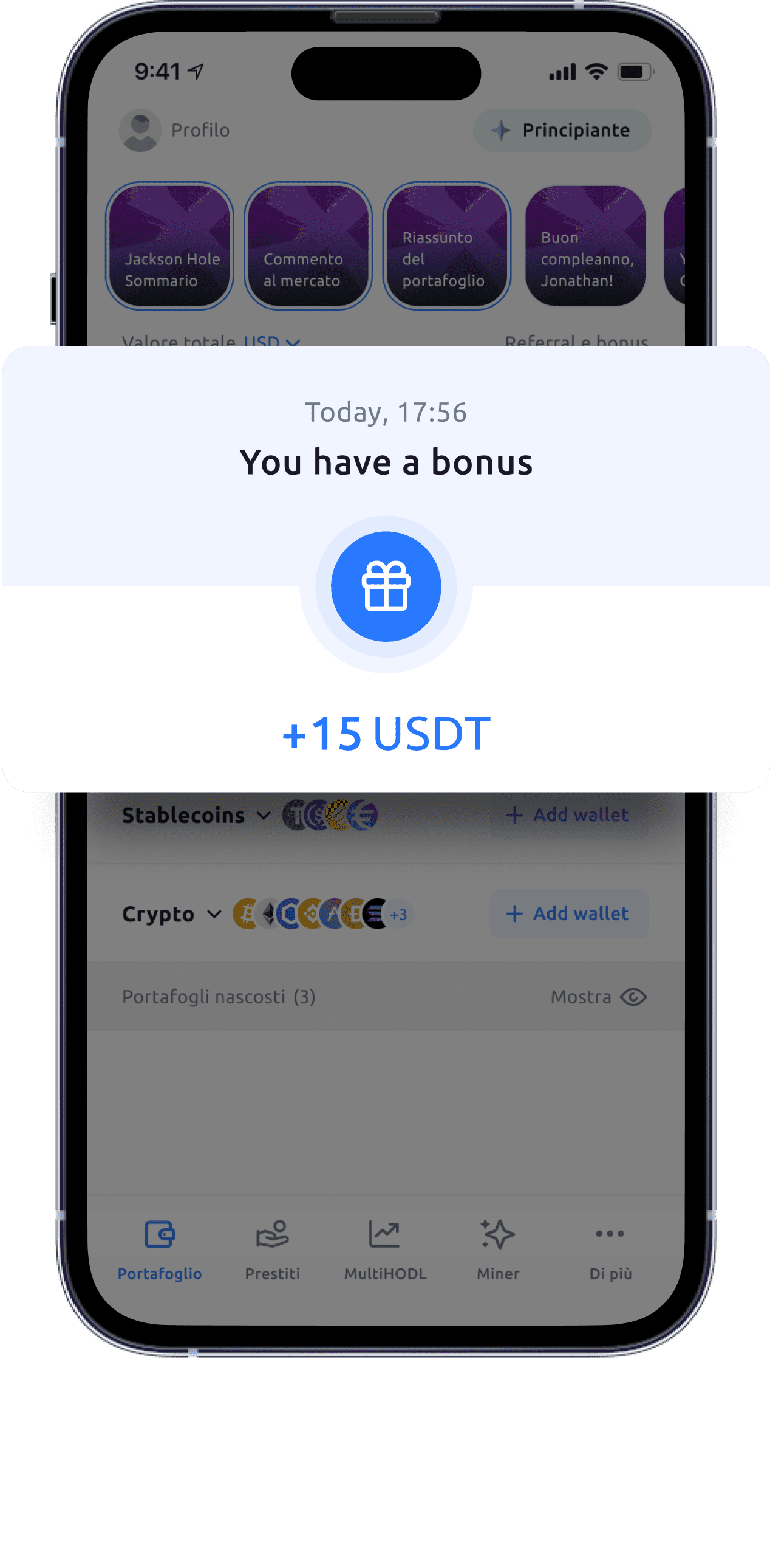 Ottieni ora 15 USDT di Bonus con Youhodler - Promo