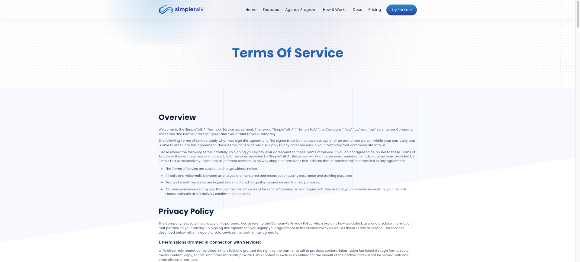 Terms Of Service