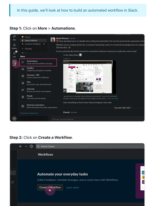 Create step-by-step guides, product videos, and how-to articles in minutes