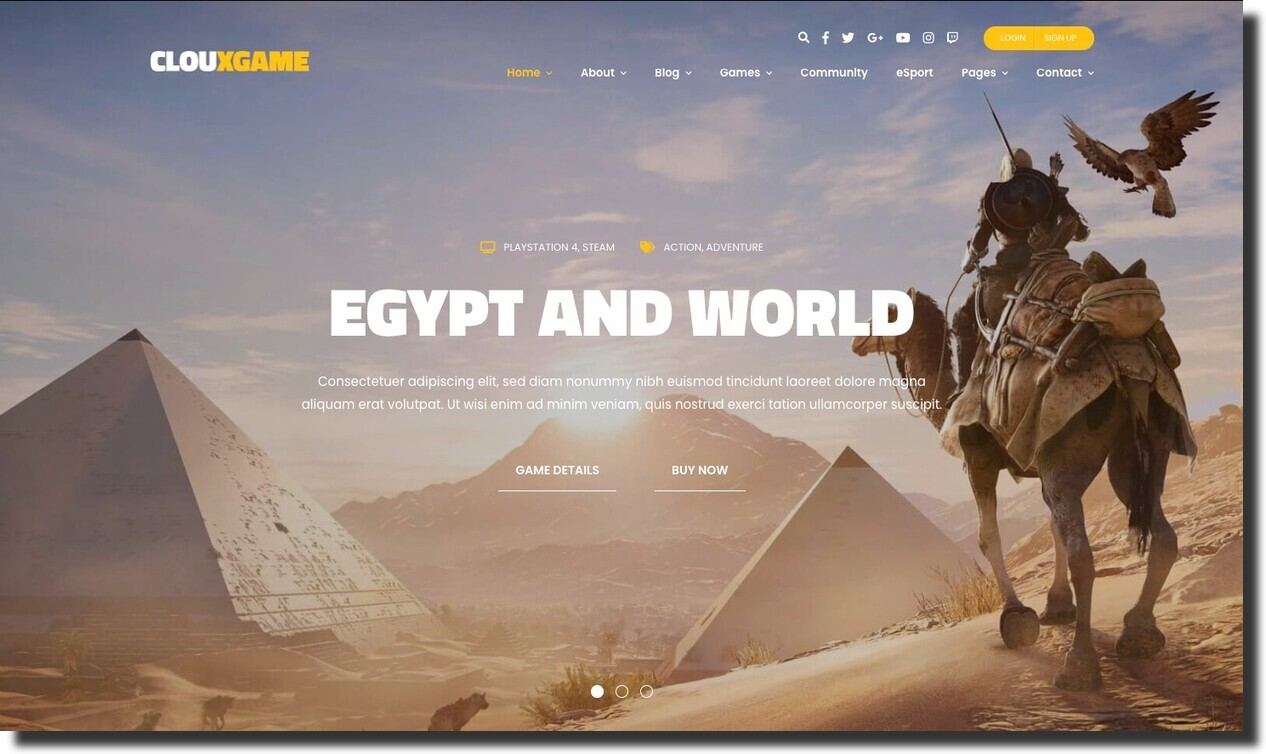 Top 22 Free Gaming Website Templates | 128 Digital