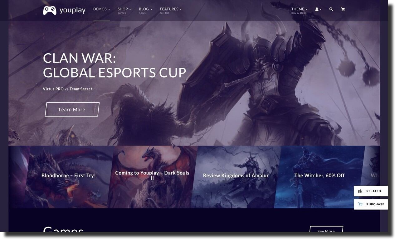 Top 22 Free Gaming Website Templates | 128 Digital