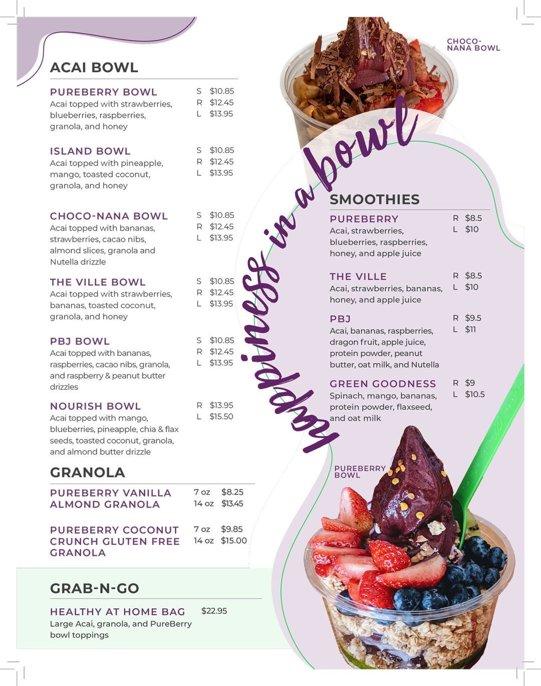 PureBerry Açai Bowls: Explore Our Delicious Açaí Menu