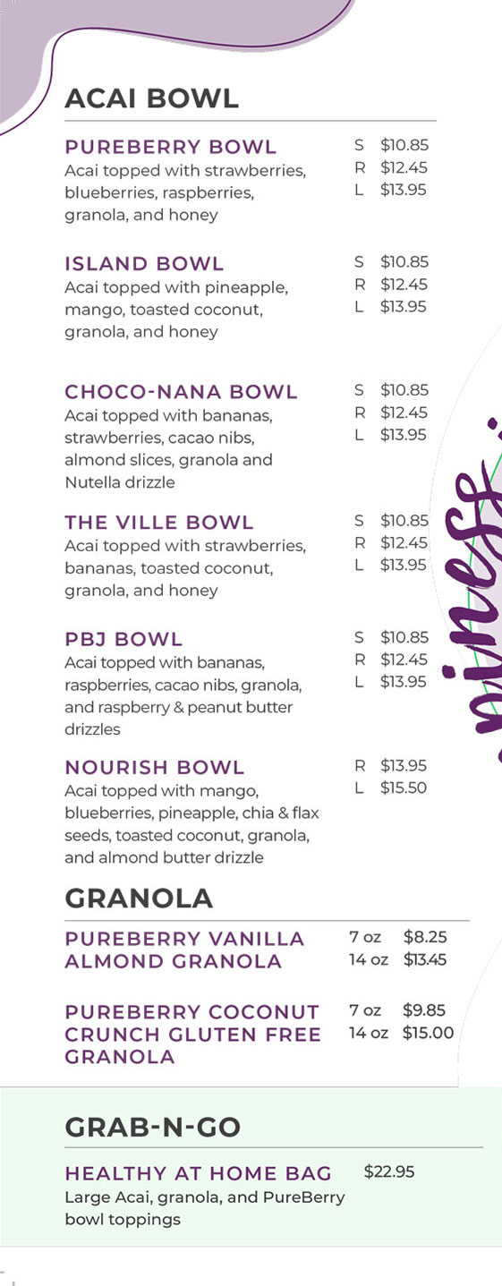 PureBerry Açai Bowls: Explore Our Delicious Açaí Menu