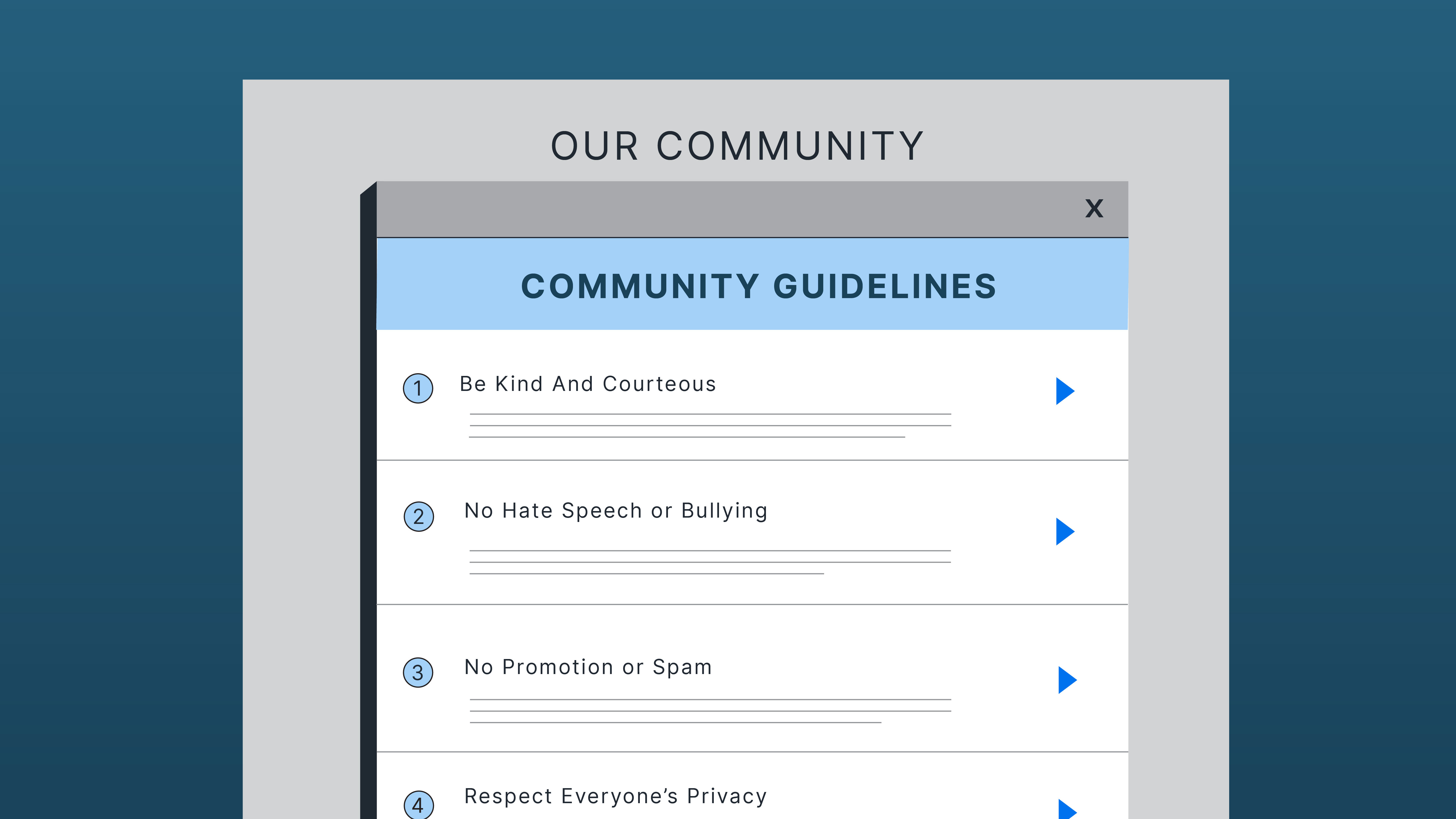 Community guidelines examples for branded communities
