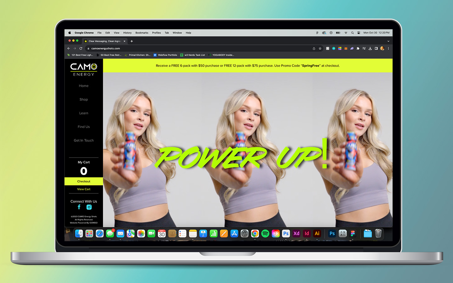 CAMO Energy Shots Website Design - Webfolio X - Webflow Ecommerce website template