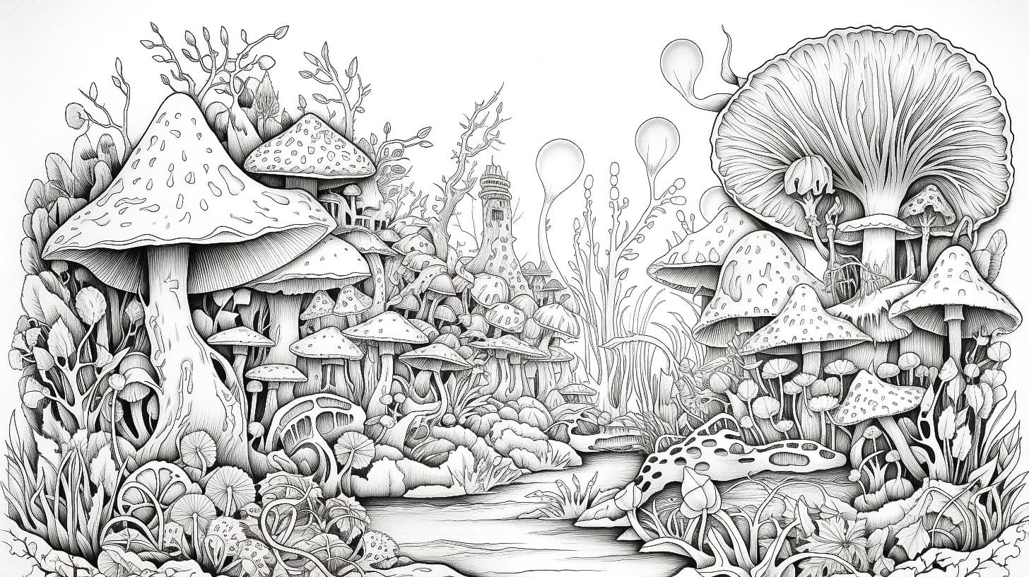 Coloring book page Midjourney style | Andrei Kovalev's Midlibrary