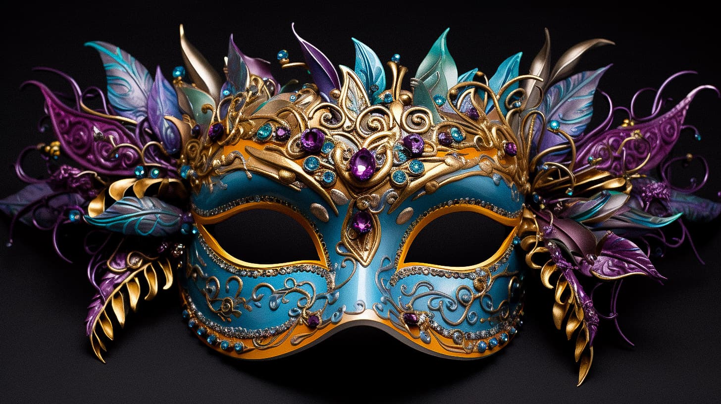 Mardi gras mask Midjourney style | Andrei Kovalev's Midlibrary
