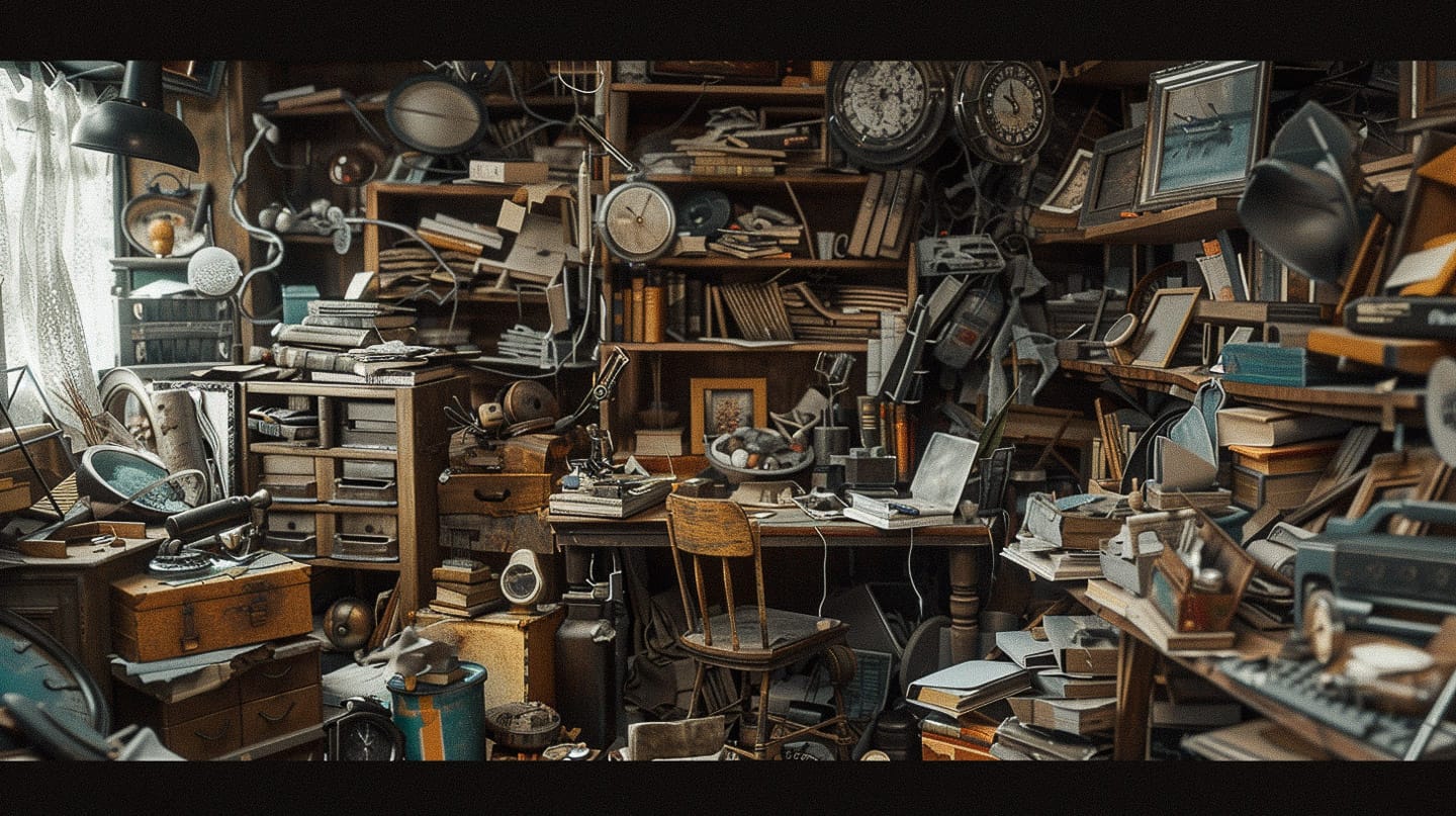 Cluttered composition Midjourney style | Andrei Kovalev's Midlibrary