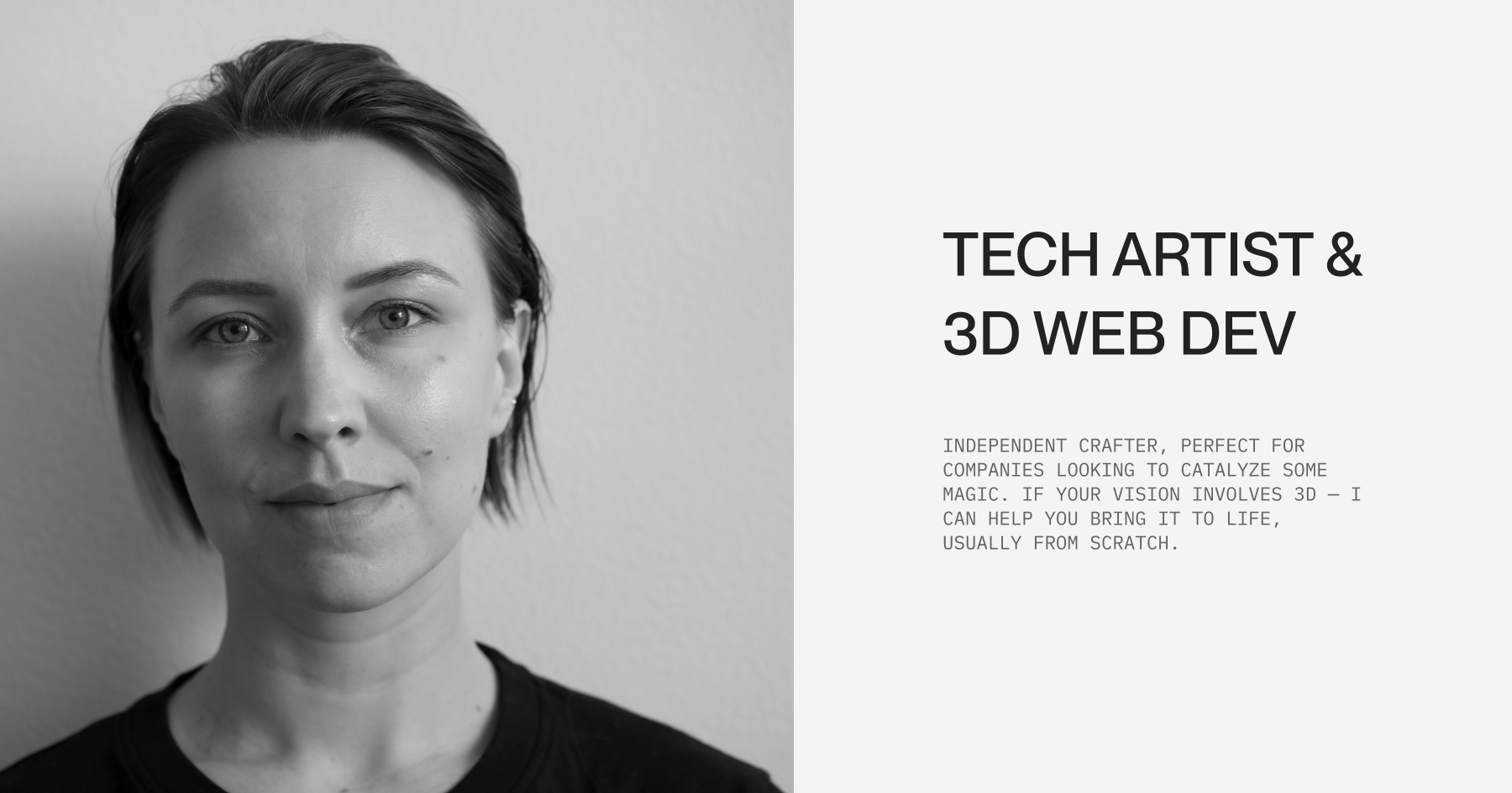Frida Wiig - Tech Artist & 3D Web Dev