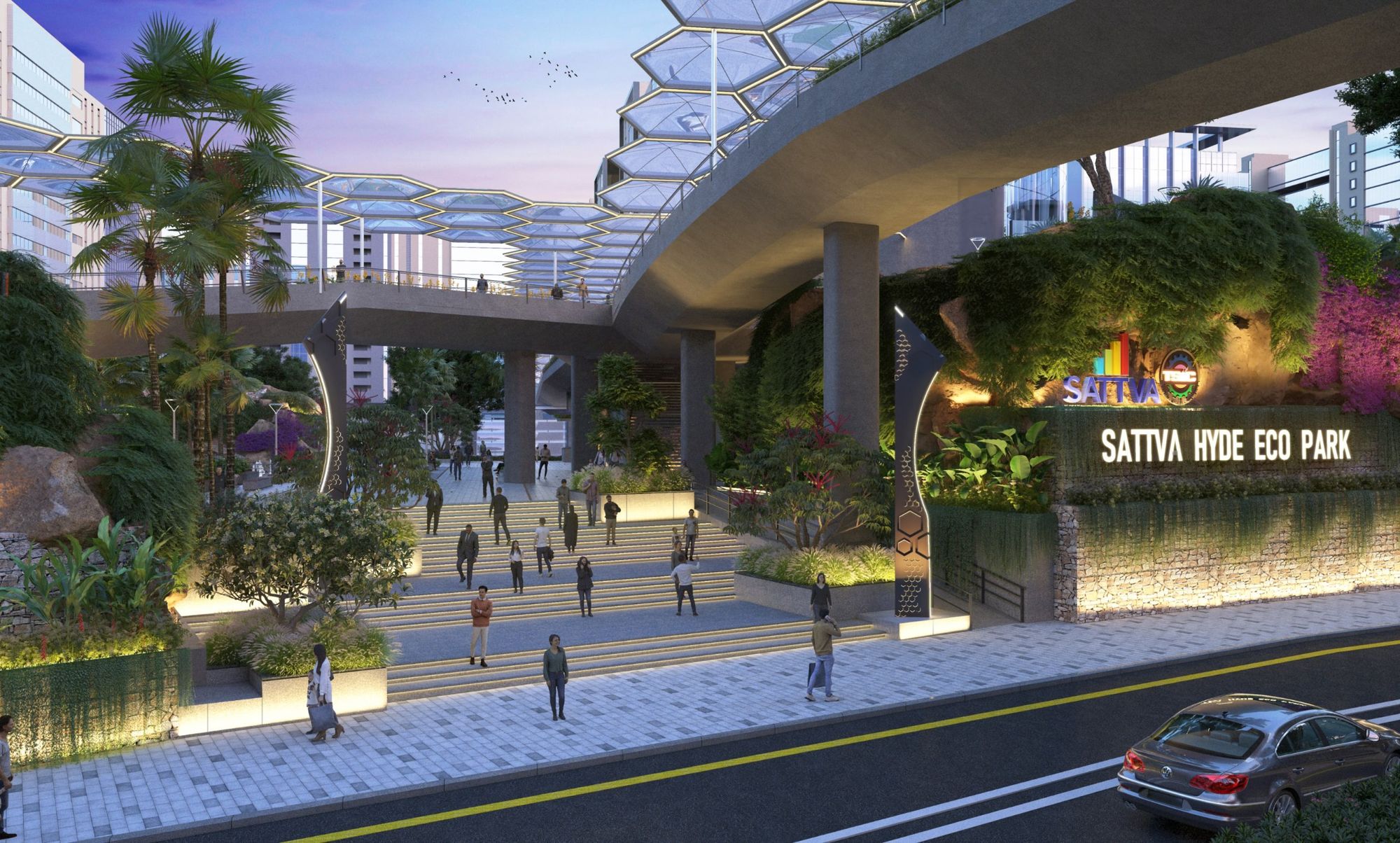 Sattva Hyde Eco Park | Corporate Landscape Design | Naveen Associates