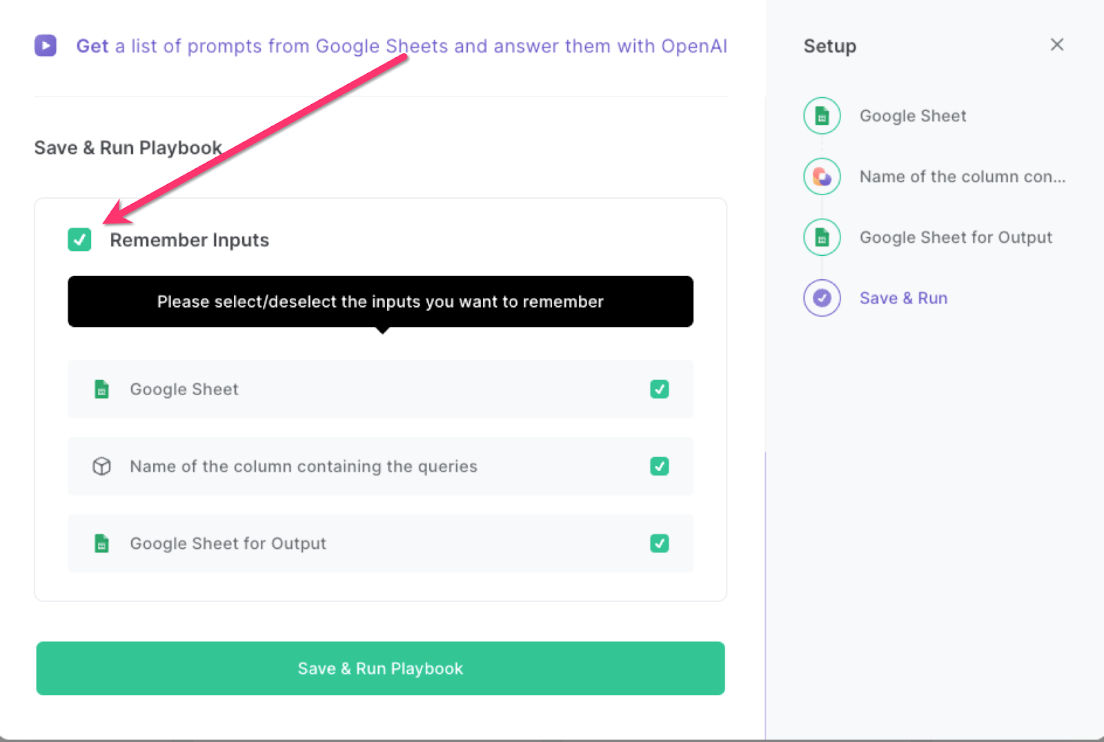 Get a list of prompts from Google Sheets and answer them with OpenAI
