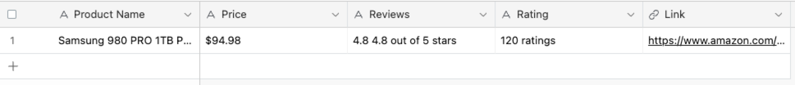 Get data from Amazon product page and save to Airtable